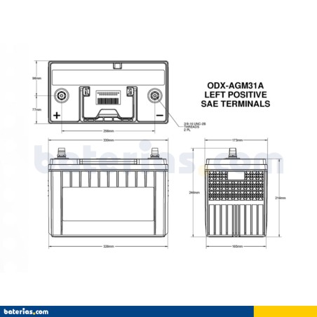 Odyssey 31-PC2150T ODX-AGM31A. Truck and industrial vehicle battery ...