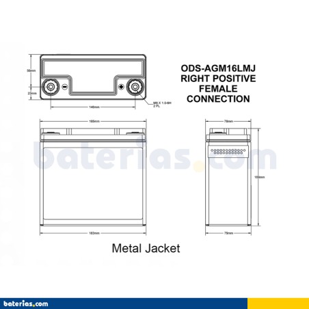 Odyssey PC680MJ ODS-AGM16LMJ. Batería para arrancadores de vehículos ...