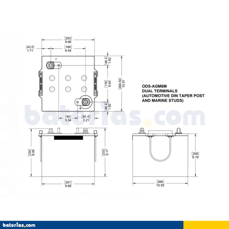 Odyssey PC2250 ODS-AGM6M. Batería de náutica Odyssey 126Ah