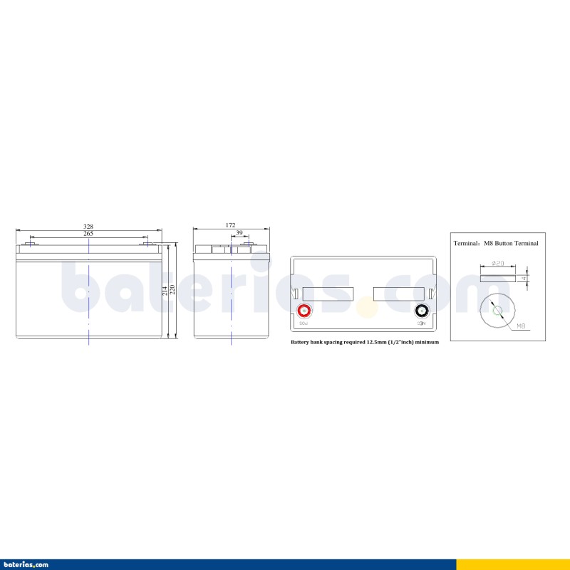 Fullriver DC115-12A. Batterie pour bateau Fullriver 115Ah 12V