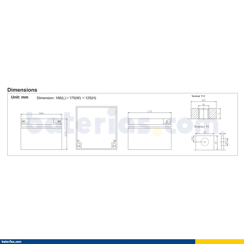 Ritar RT12280. Batería para SAI Ritar 28Ah 12V