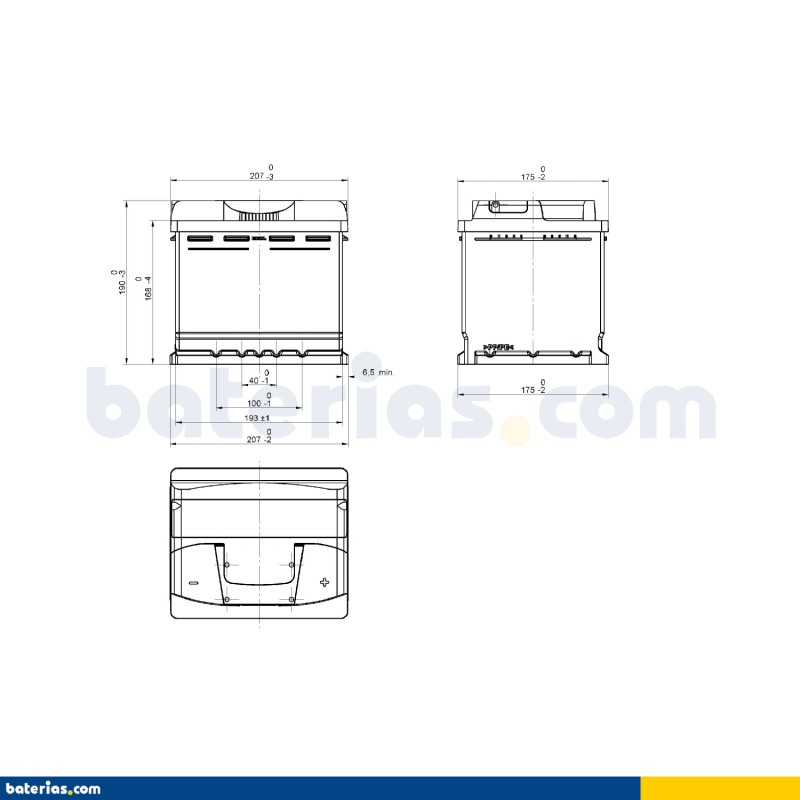 Exide EB500. Batería de arranque Exide 50Ah 12V