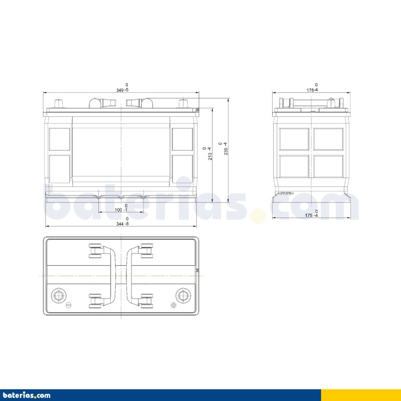 Truck battery Exide EF1202 12V 120Ah 870A | baterias.com
