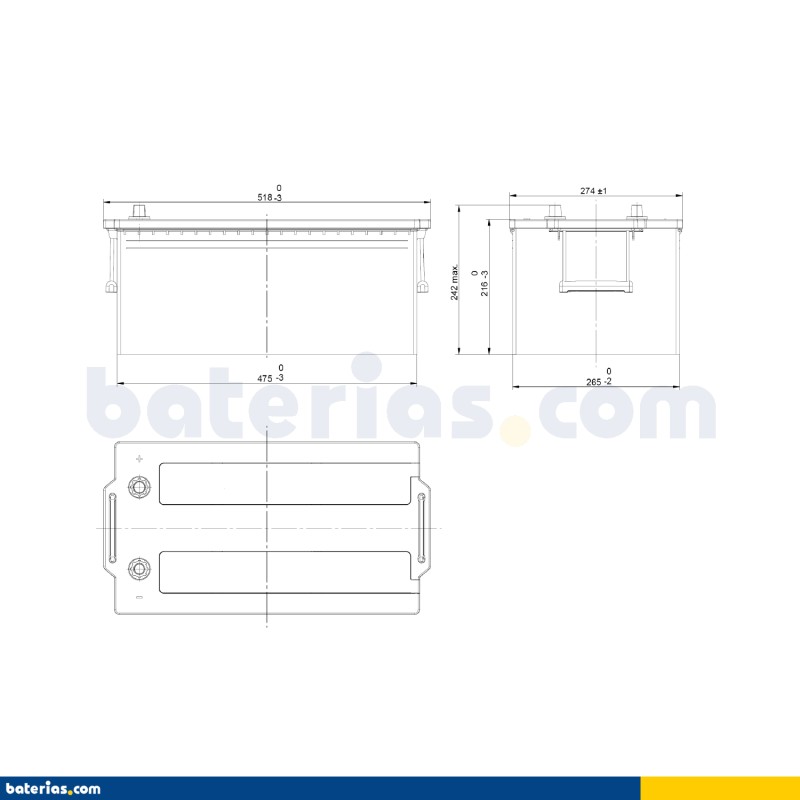 Exide EF2353. Truck and industrial vehicle battery Exide 235Ah 12V