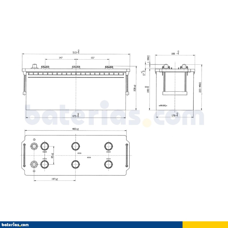 Truck battery Exide EG1403 12V 140Ah 800A | baterias.com