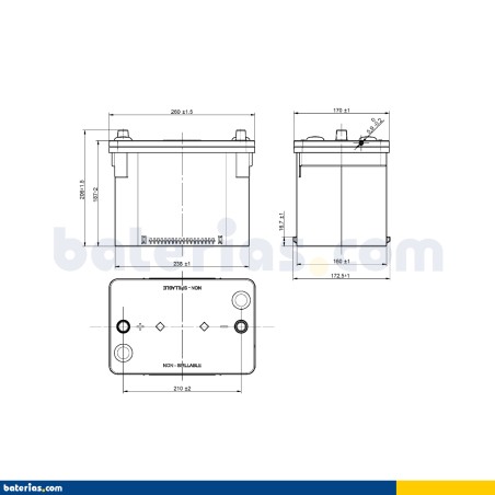 Exide EM1000. Battery for nautical applications Exide 50Ah 12V