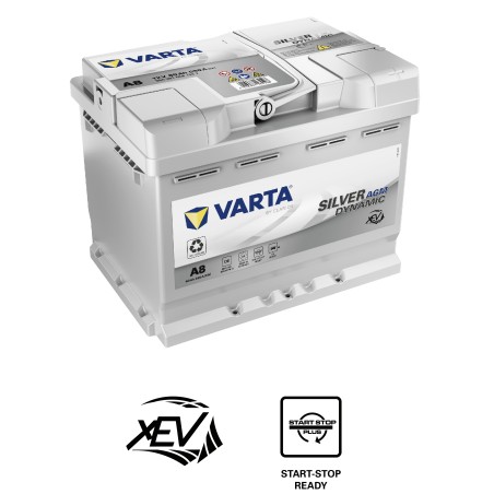 Start-Stop battery Varta A8 12V 60Ah 680A AGM | baterias.com