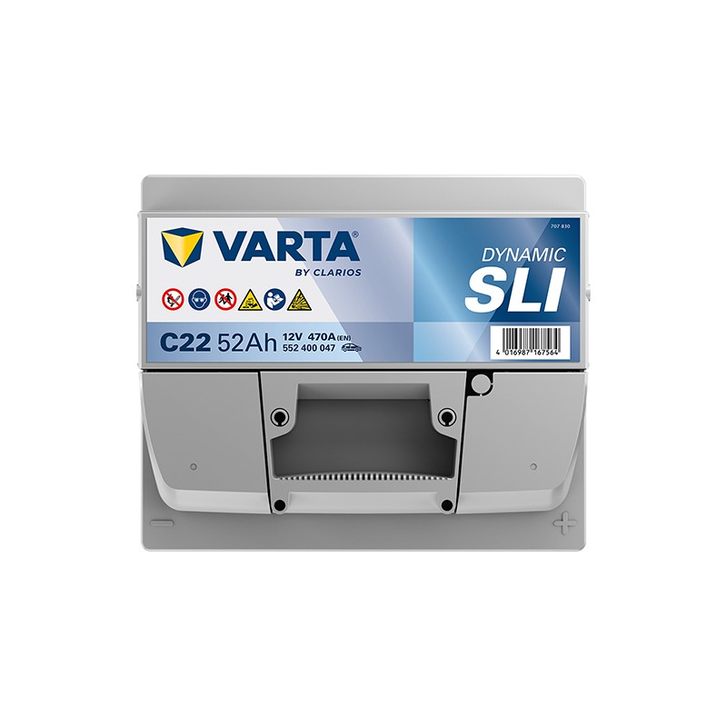 Car battery Varta C22 12V 52Ah 470A | baterias.com