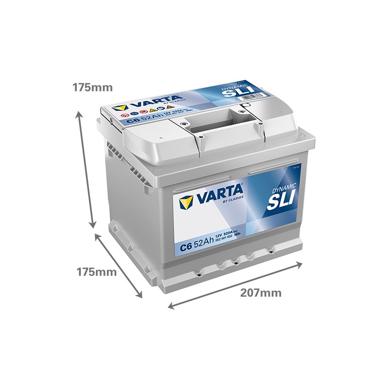 Varta C6. Batería de coche Varta 52Ah 12V